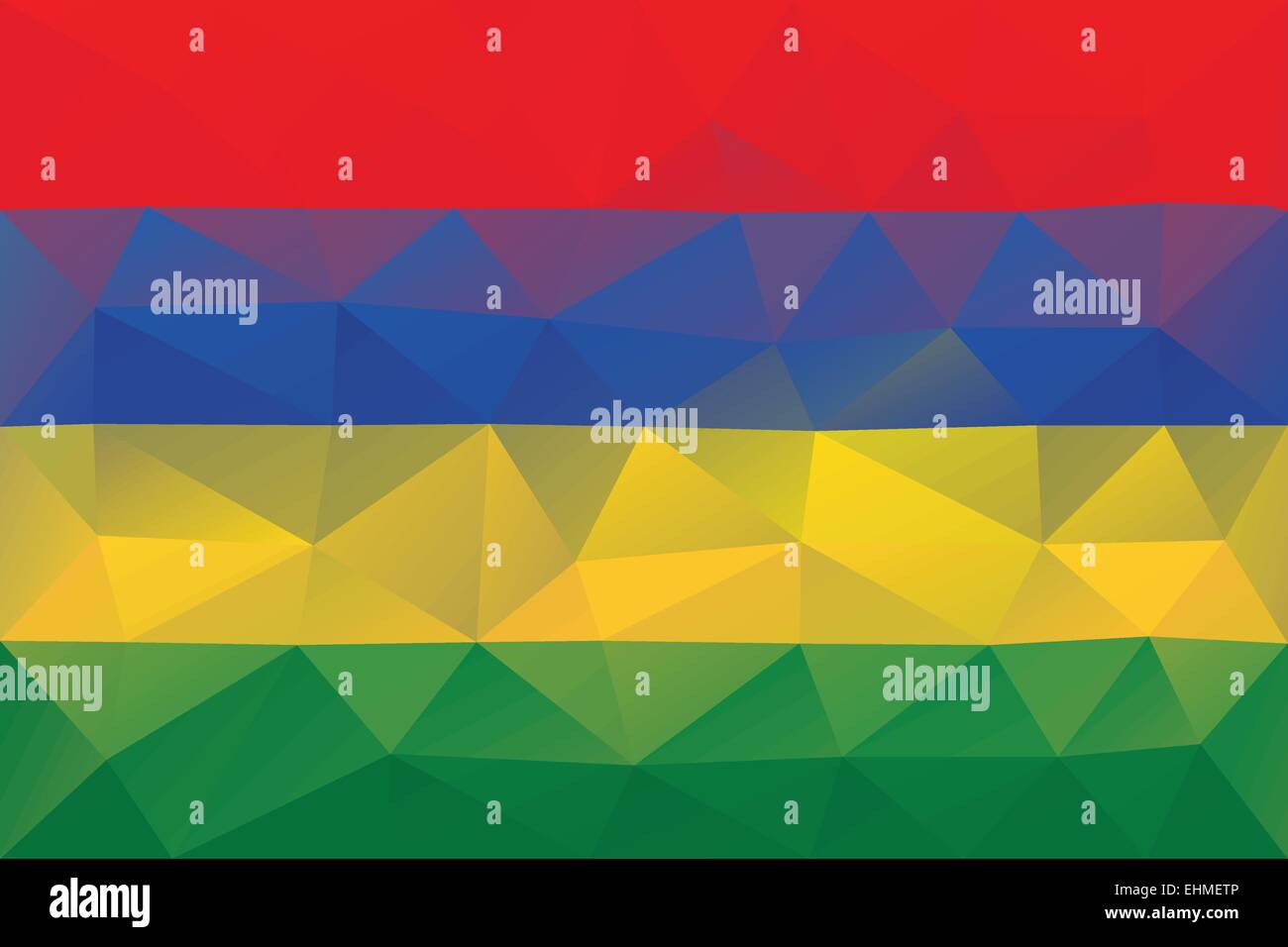 Mauritius flag - triangular polygonal vector pattern Stock Vector Image ...