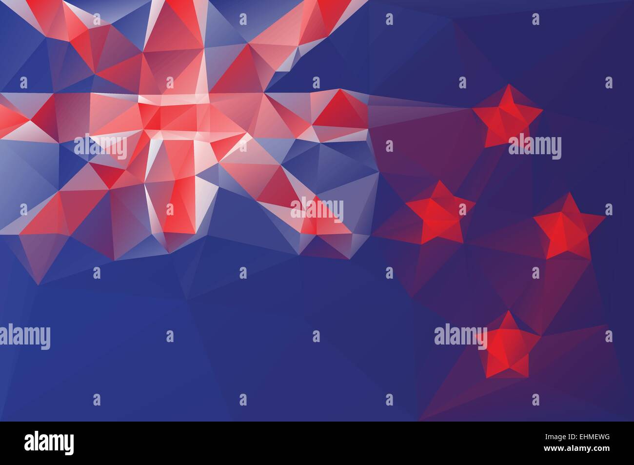 New Zealand flag - triangular polygonal pattern Stock Vector Image ...