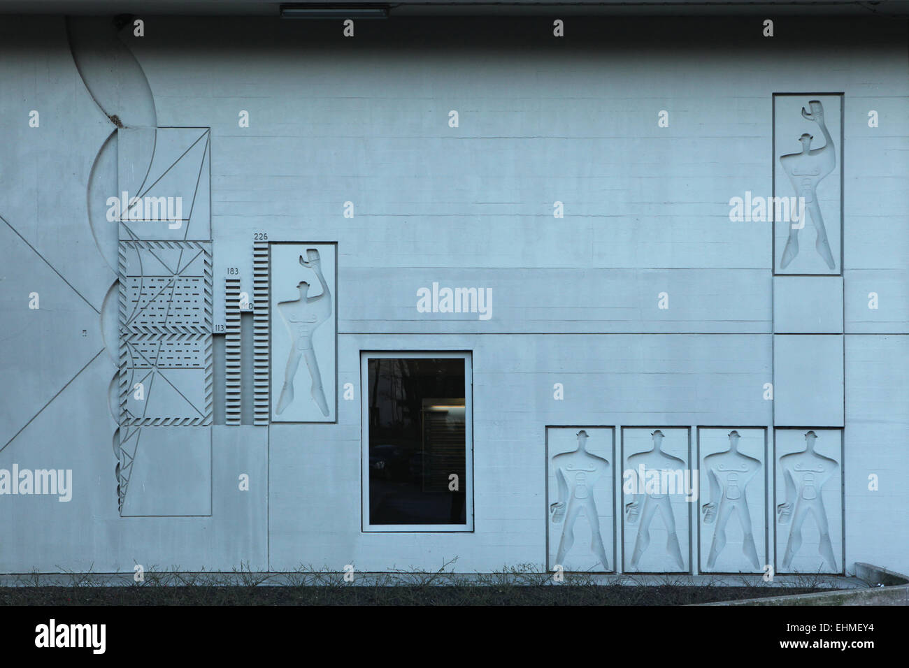 Modulor depicted on the modernist residential building Unité d ...