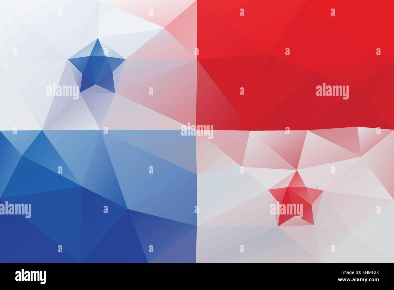 Panama Flag Triangular Polygonal Vector Pattern Stock Vector Image