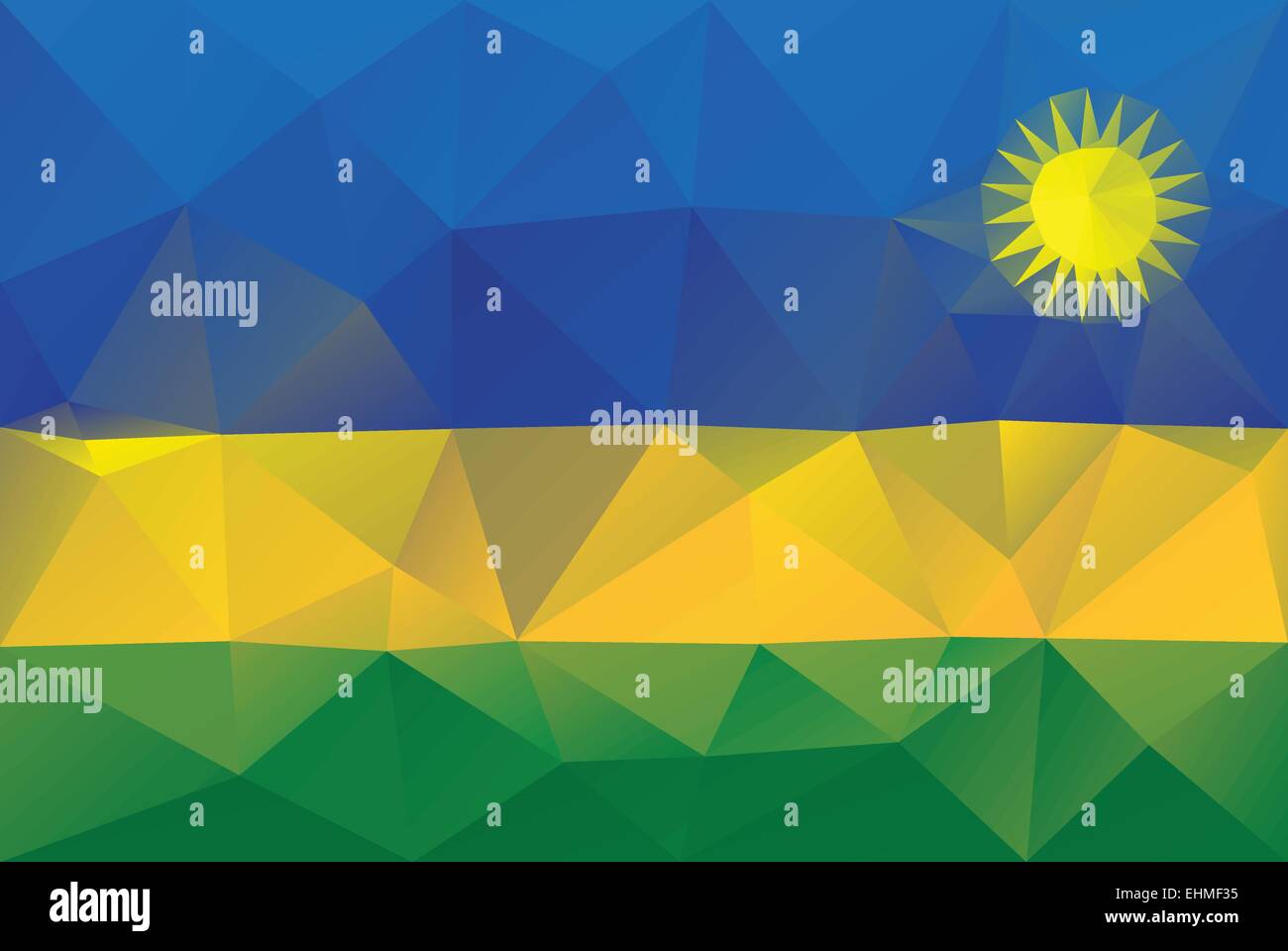 Rwanda flag - triangular polygonal vector pattern Stock Vector Image ...
