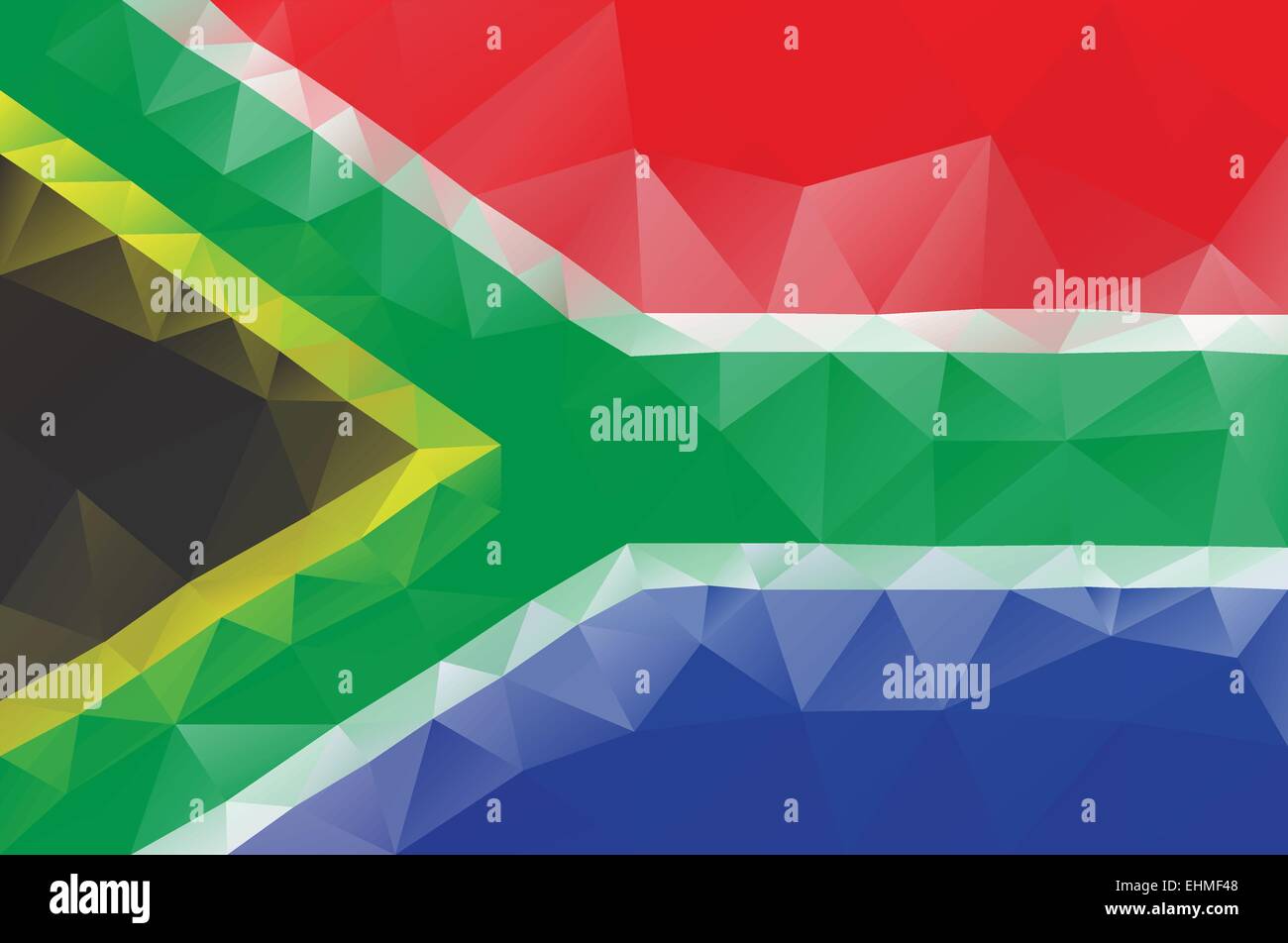 South African flag - triangular polygonal vector pattern Stock Vector ...