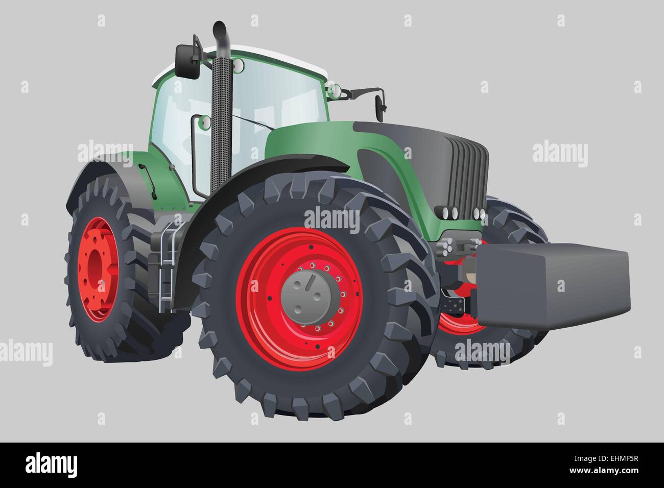 Agricultural tractor with big wheels vector illustration Stock Vector ...
