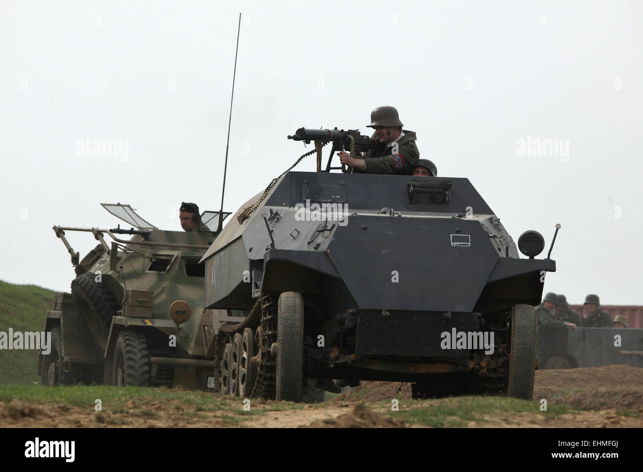 Nazi armoured car Leichter Panzerspahwagen attends the re-enactment of ...