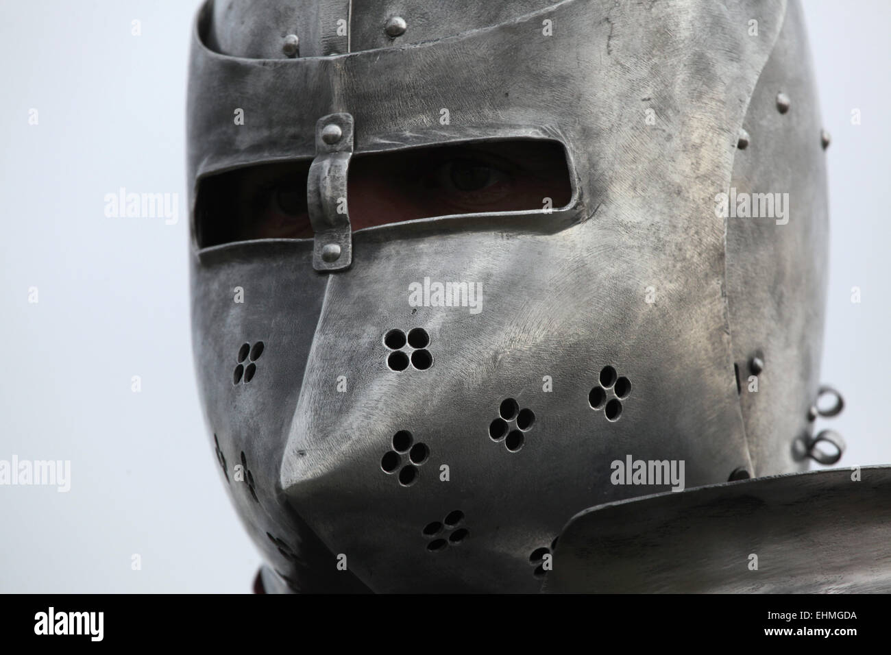 Actor dressed as a medieval knight attends the filming of the new ...