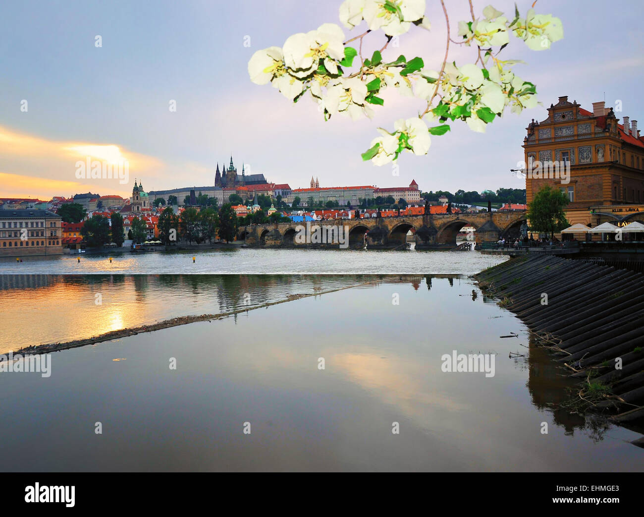Prague river view Stock Photo - Alamy