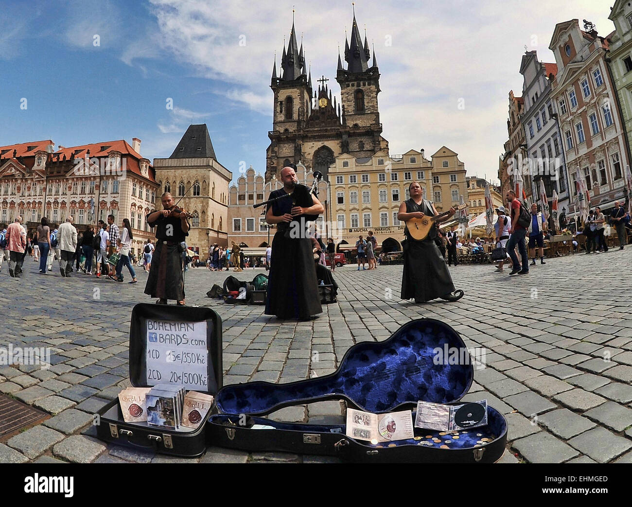Czech musicians Old Town Square Stock Photo - Alamy