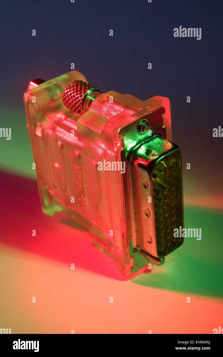 computer plug in multicolored lights Stock Photo - Alamy