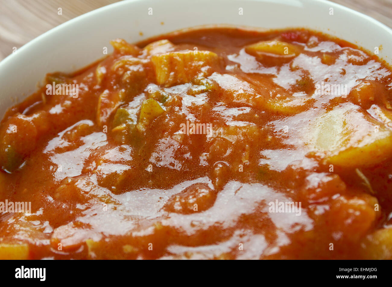 Snapper Soup with chicken and chili sauce. American kitchen Stock Photo ...
