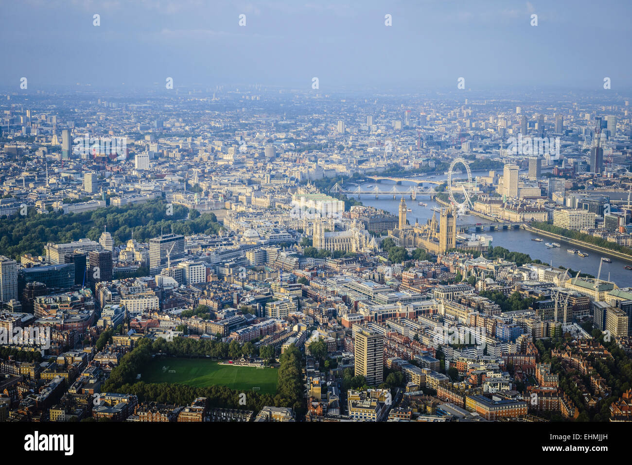 Aerial view of London cityscape and river, England Stock Photo - Alamy