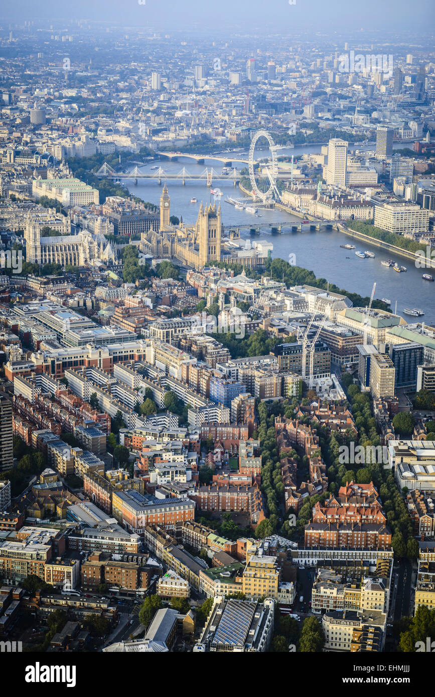 Aerial view of London cityscape and river, England Stock Photo - Alamy