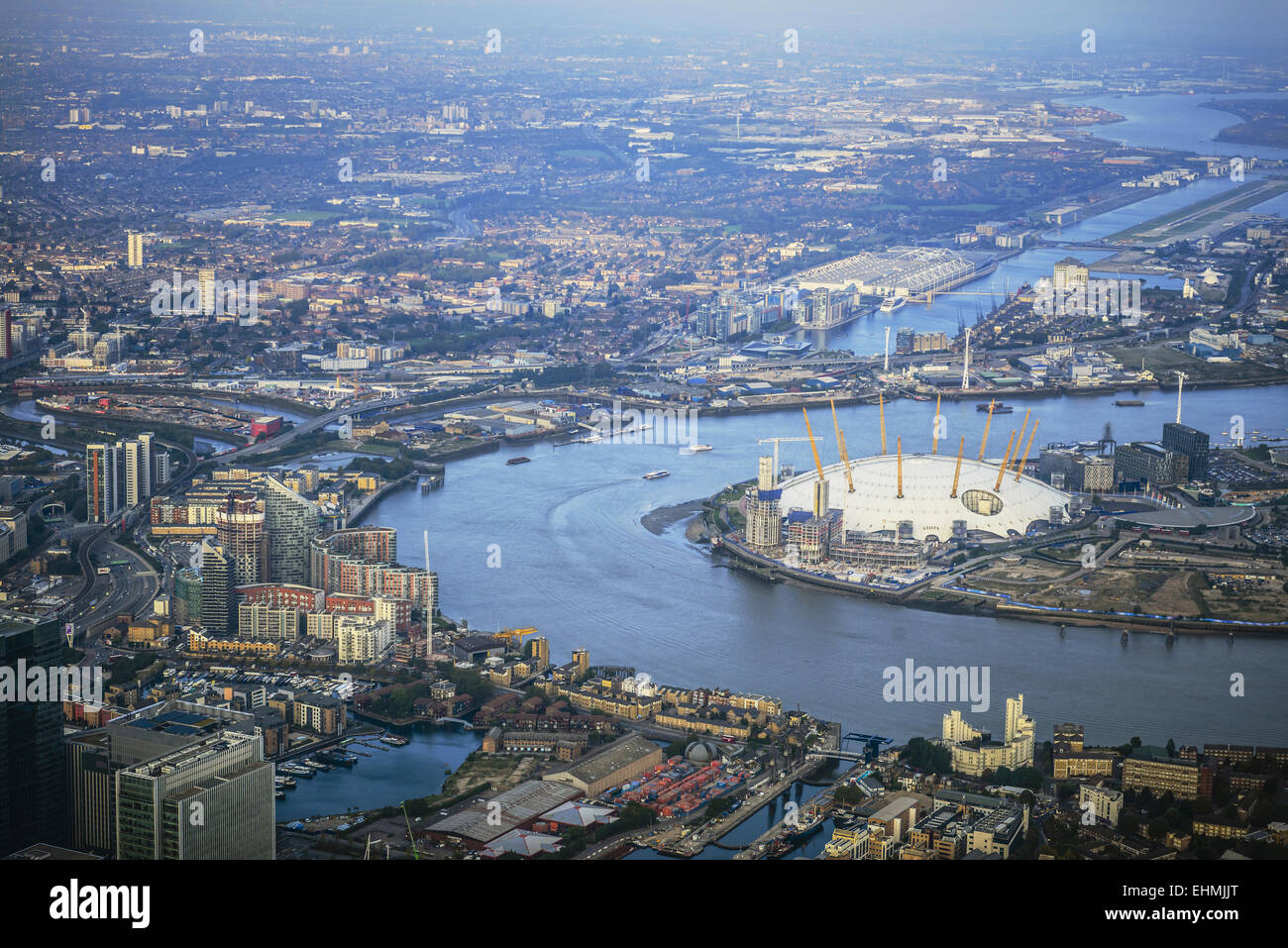 Aerial view of London cityscape and river, England Stock Photo - Alamy