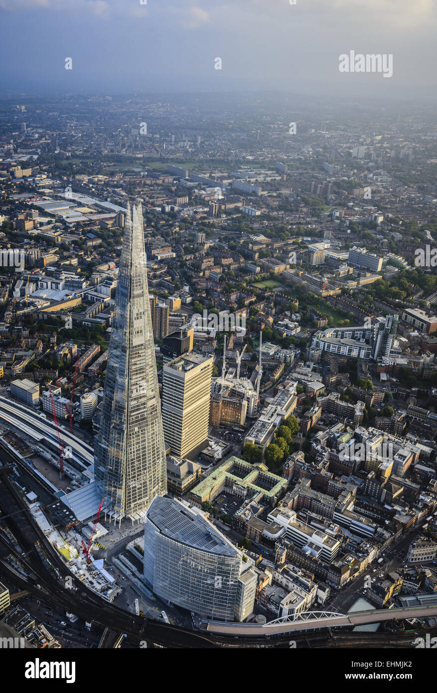 Aerial view of London cityscape and river, England Stock Photo - Alamy