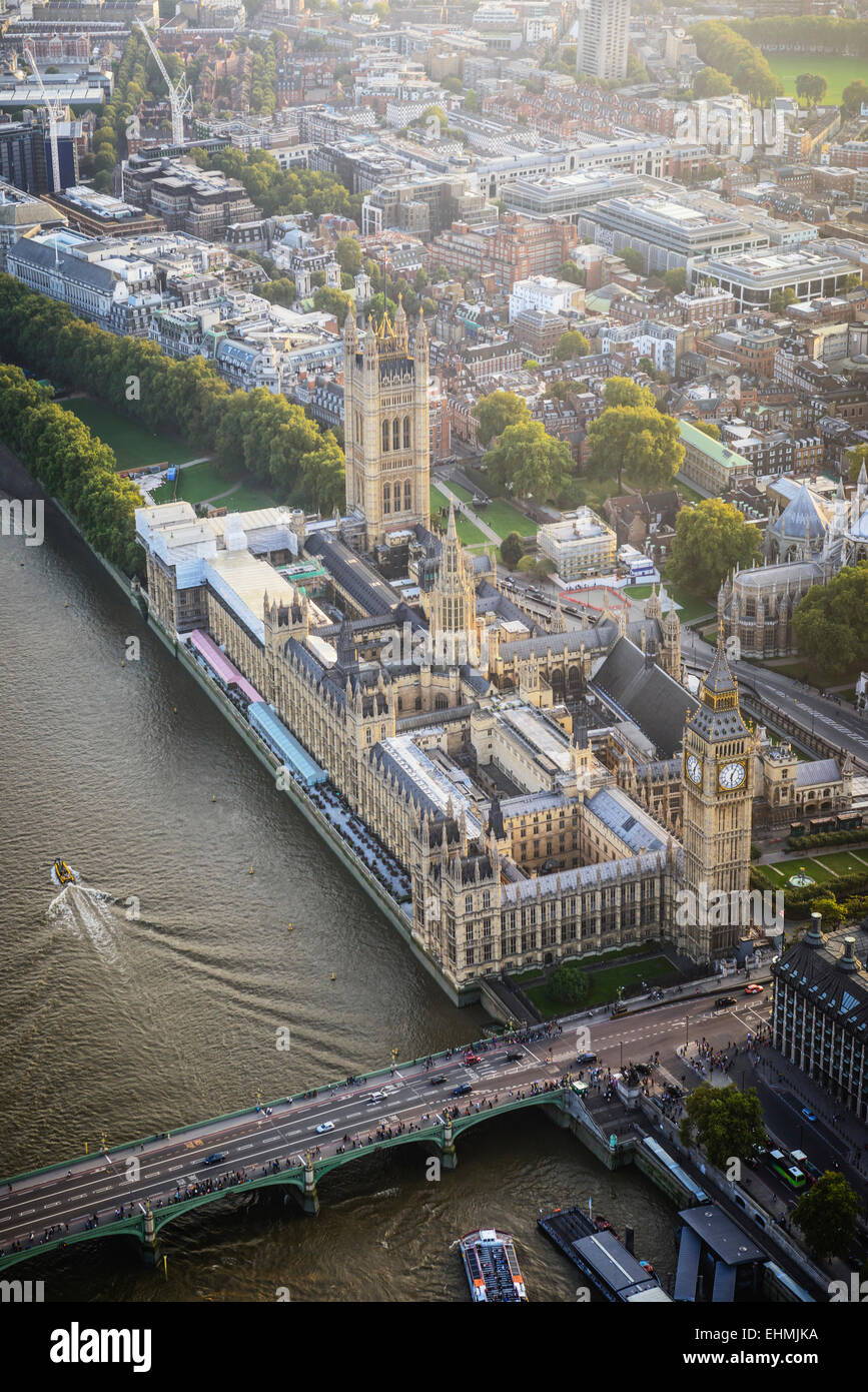 Aerial view of London cityscape and river, England Stock Photo - Alamy