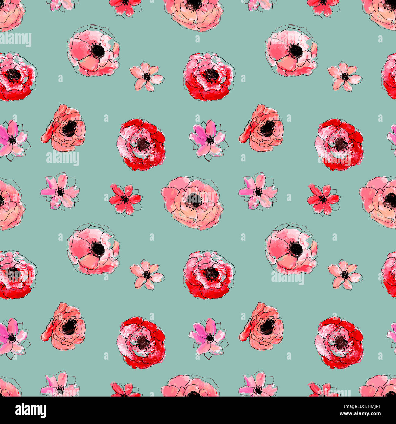 Seamless floral pattern Stock Photo - Alamy