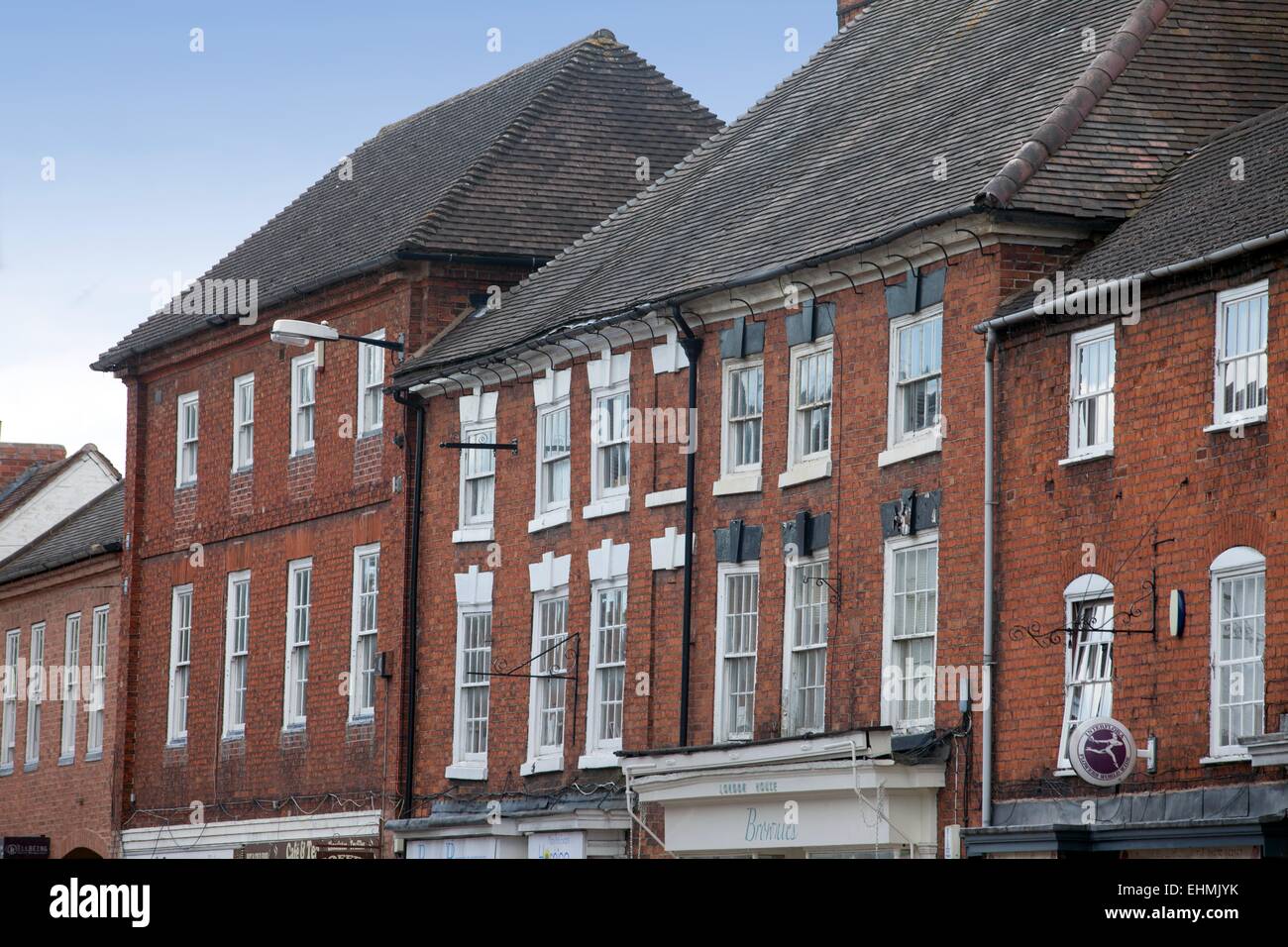 The town centre of Coleshill, Warwickshire, showing shops and ...