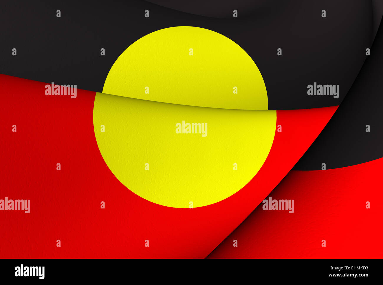 Australian Aboriginal Flag. Close Up Stock Photo - Alamy