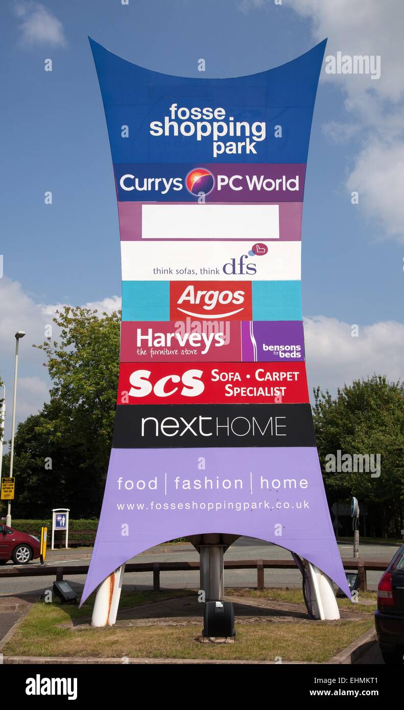 Sign for The Fosse shopping park, Leicester Stock Photo - Alamy
