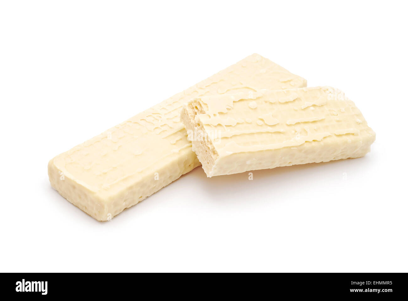 chocolate coated wafer on white Stock Photo - Alamy