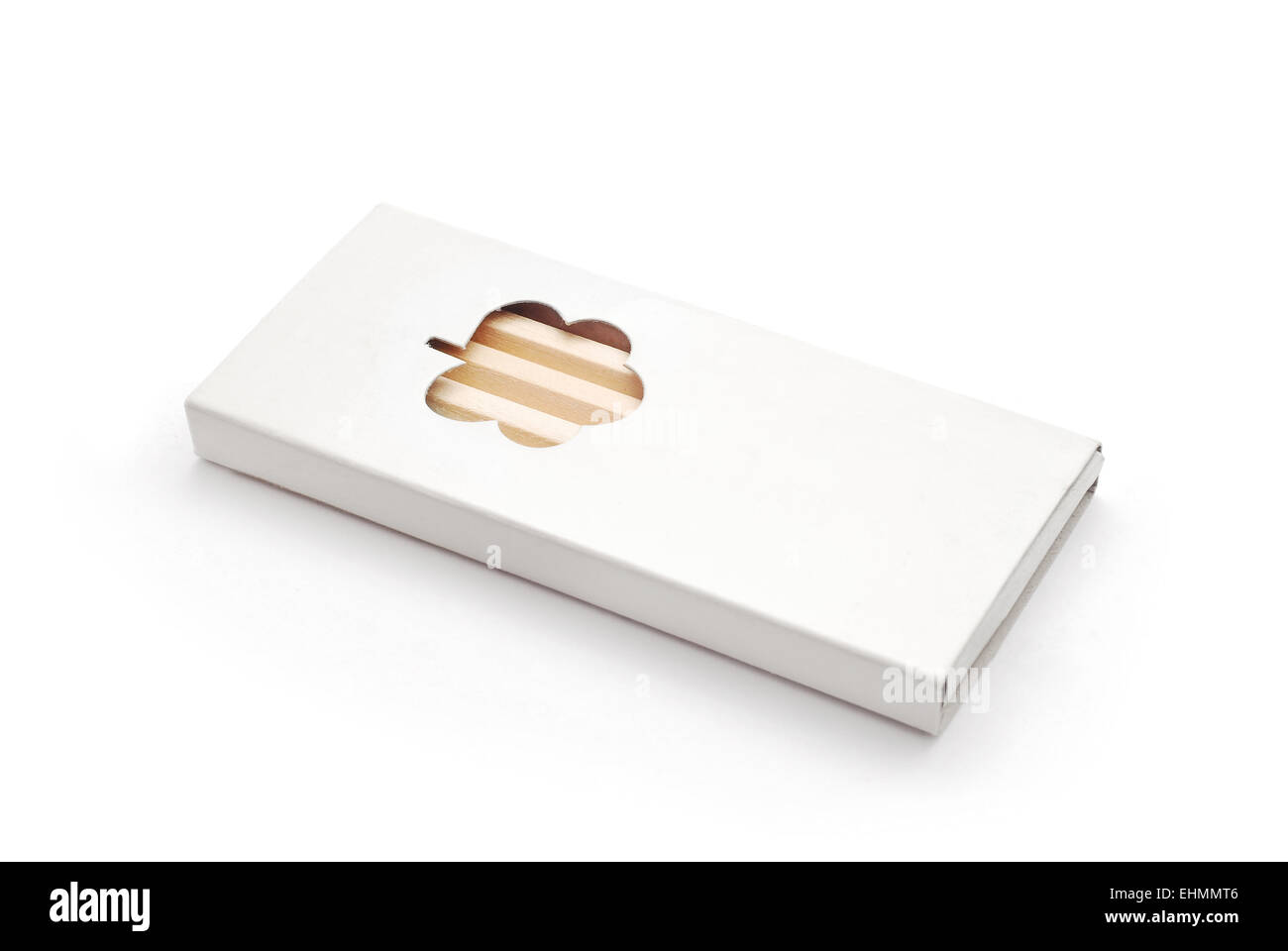 crayons box on white background Stock Photo - Alamy