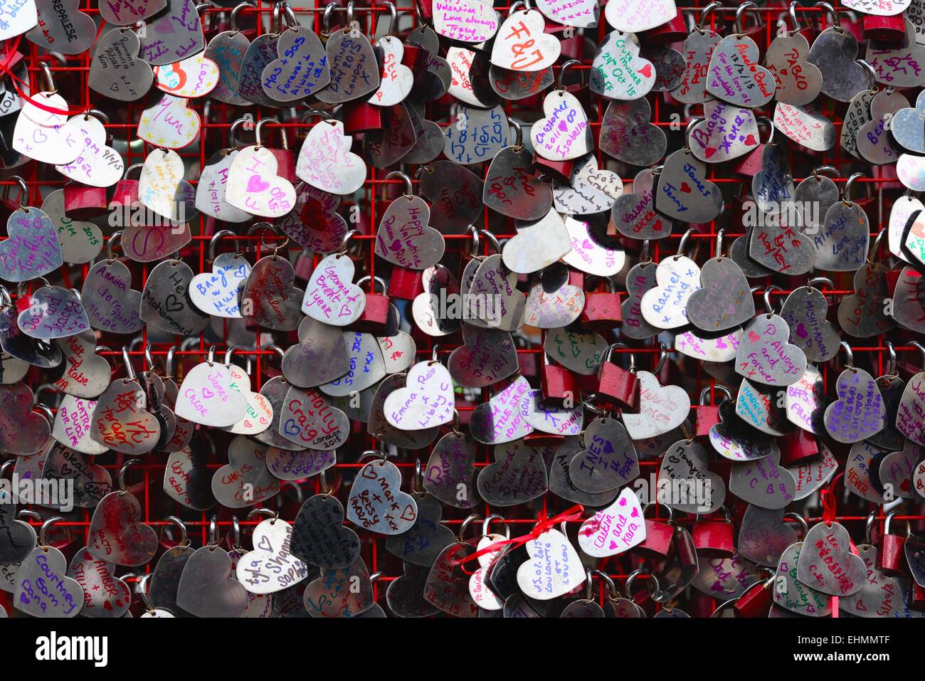 Silver padlocks with love messages hi-res stock photography and images ...