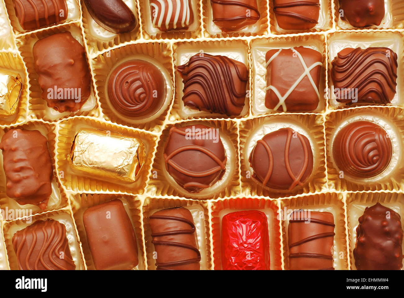 chocolate candy assortment closeup detail Stock Photo - Alamy