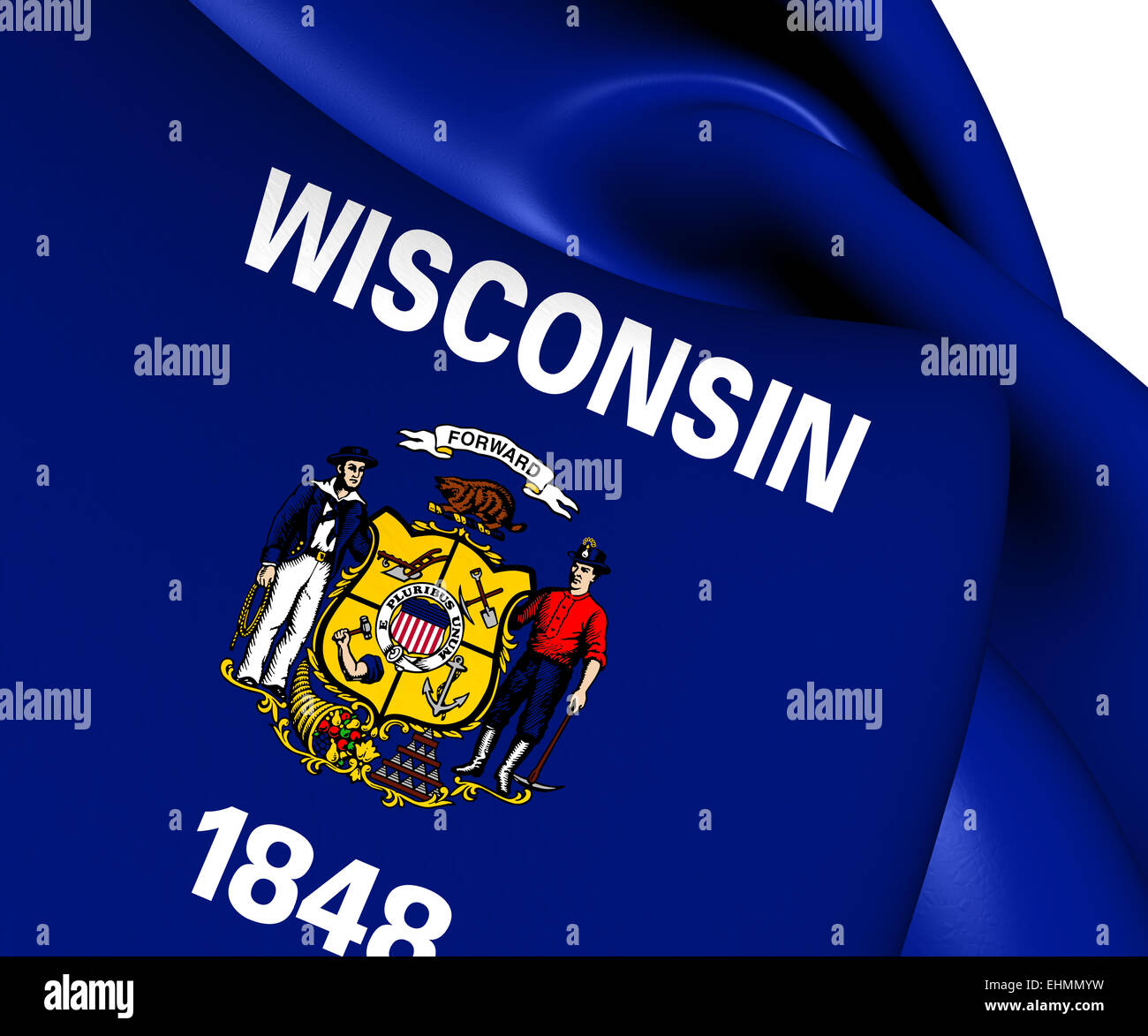 Flag of Wisconsin, USA. Close Up Stock Photo - Alamy