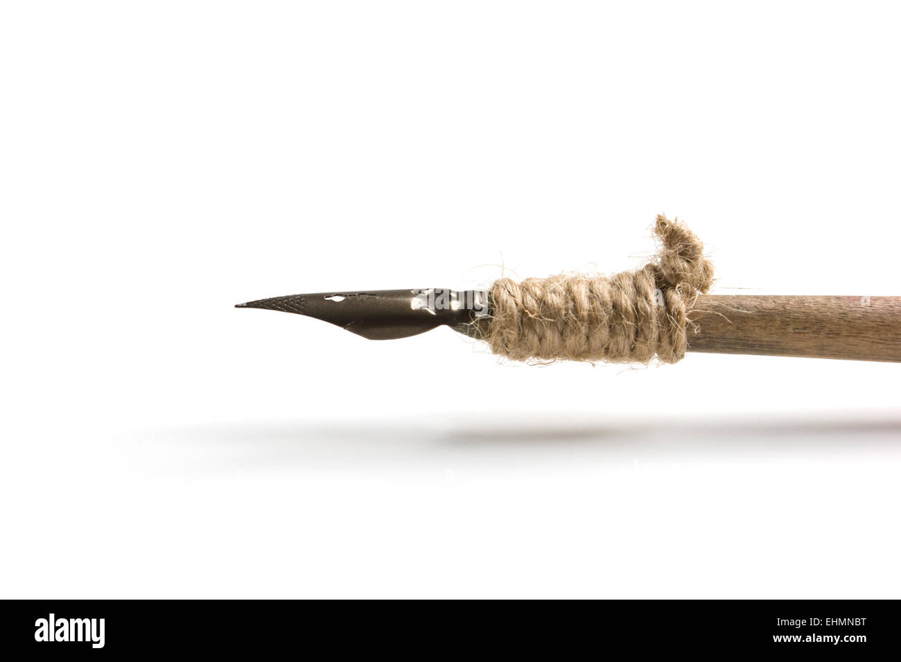 old ink pen isolated on a white background Stock Photo - Alamy