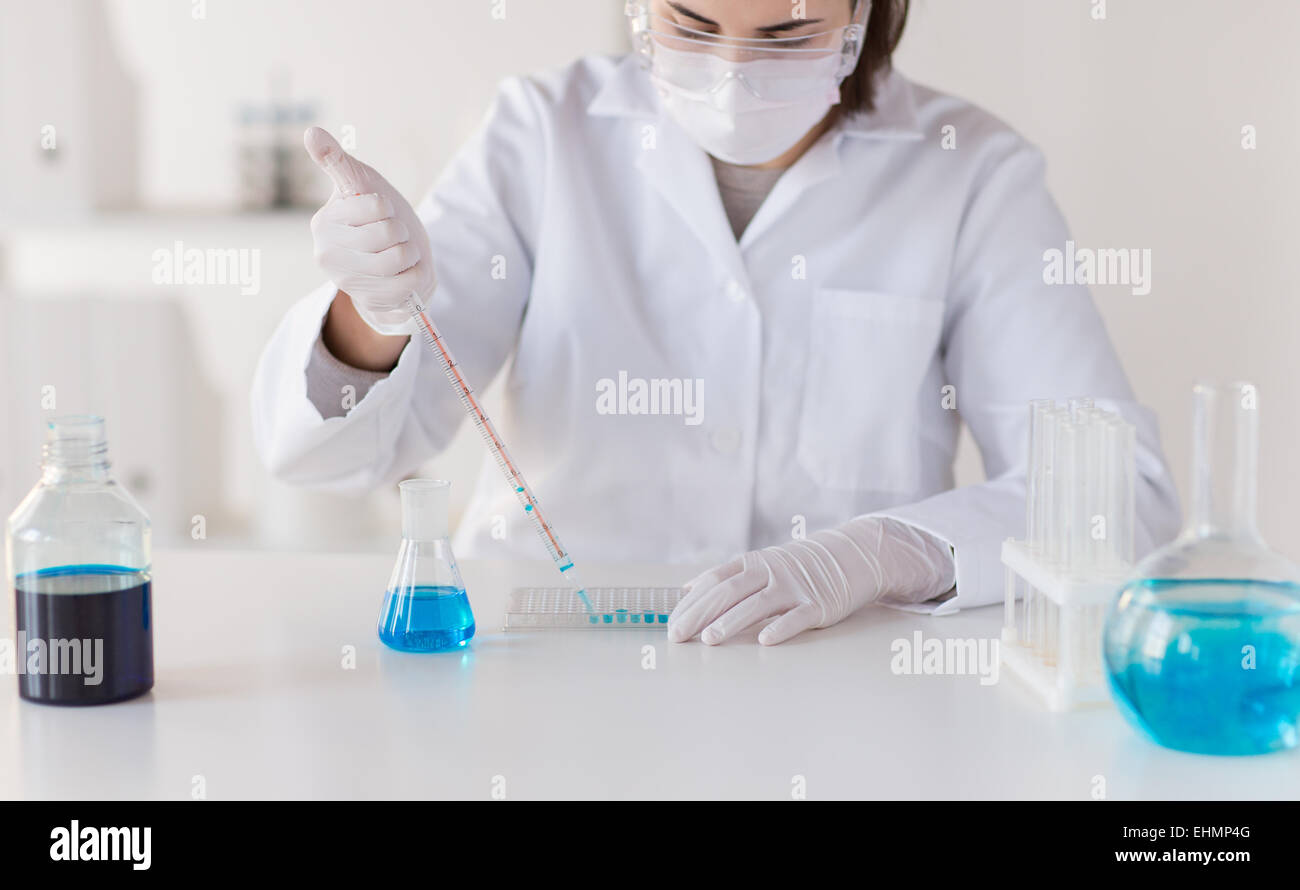close up of scientist making test in lab Stock Photo - Alamy