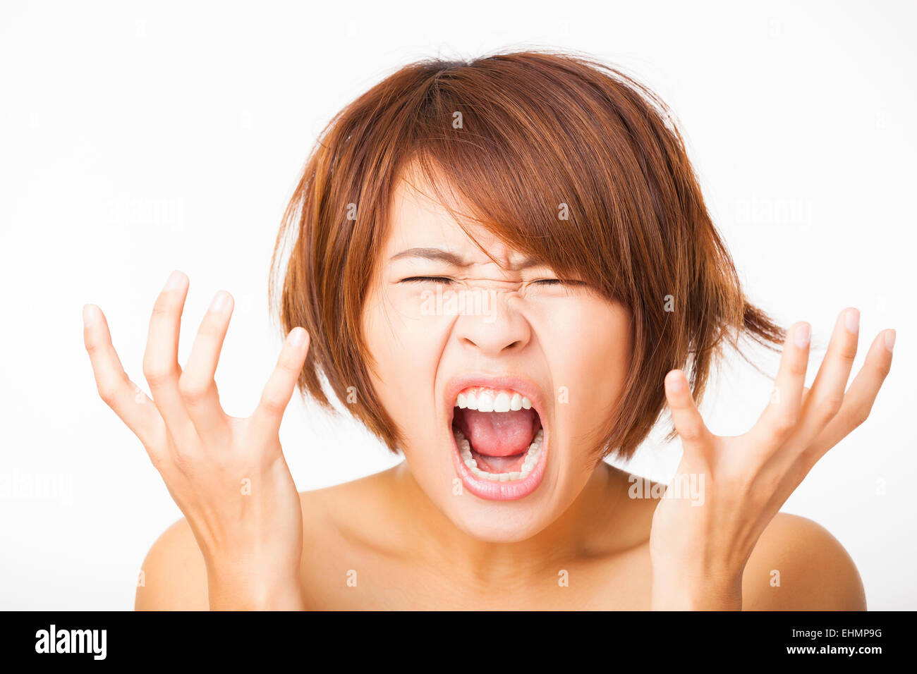 Frustrated young woman screaming hi-res stock photography and images ...