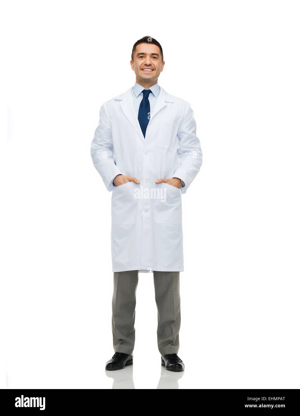 Male doctor in white coat Cut Out Stock Images & Pictures - Alamy