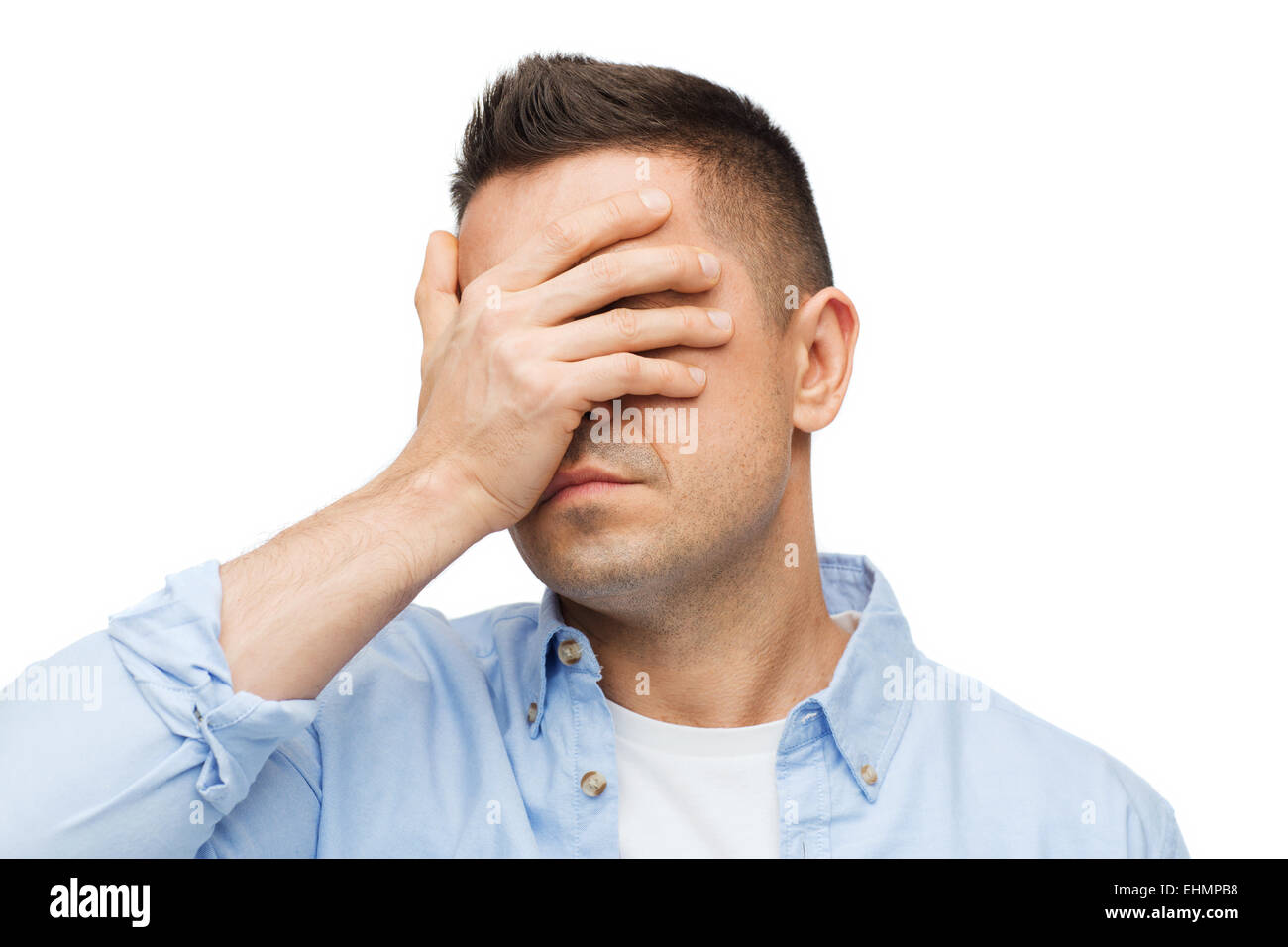 Hand covering eyes hi-res stock photography and images - Alamy