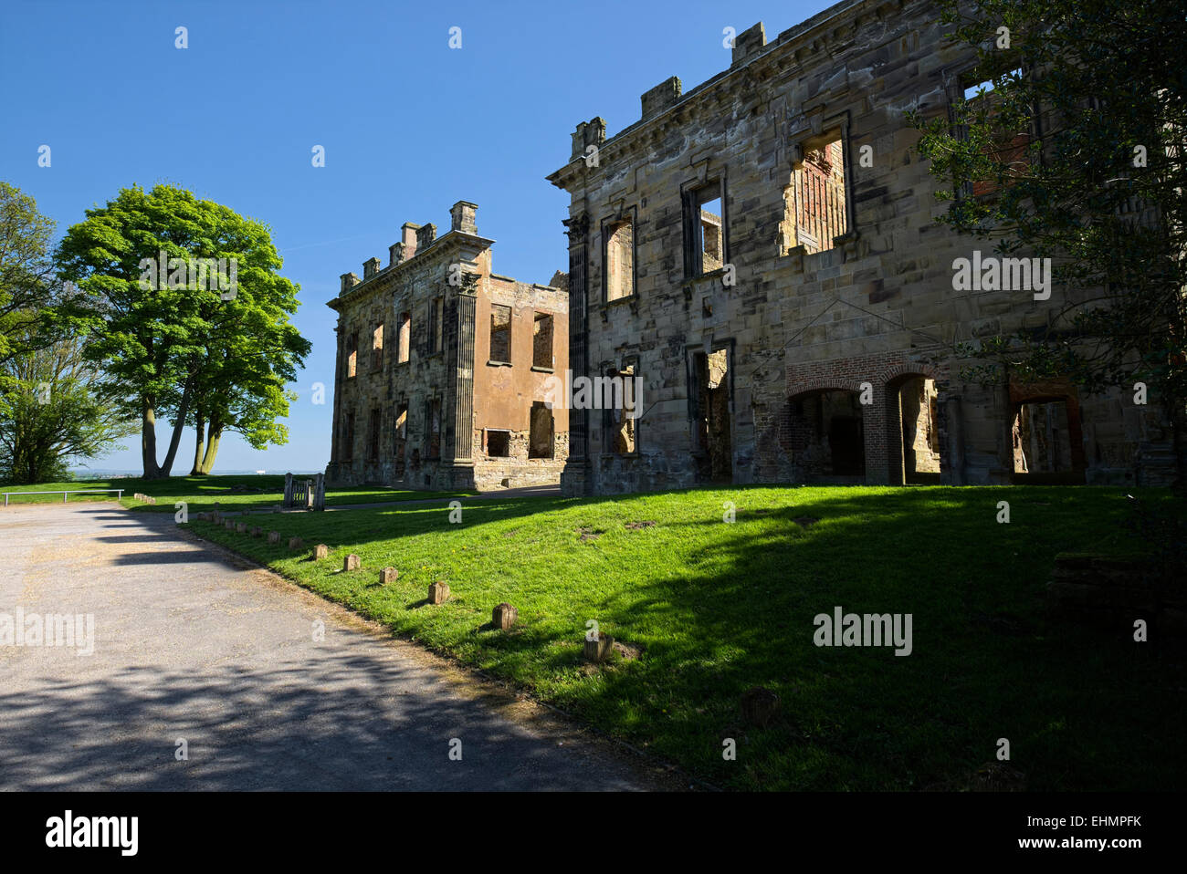 Sutton Hall a ruined stately home near Chesterfield Derbyshire England ...