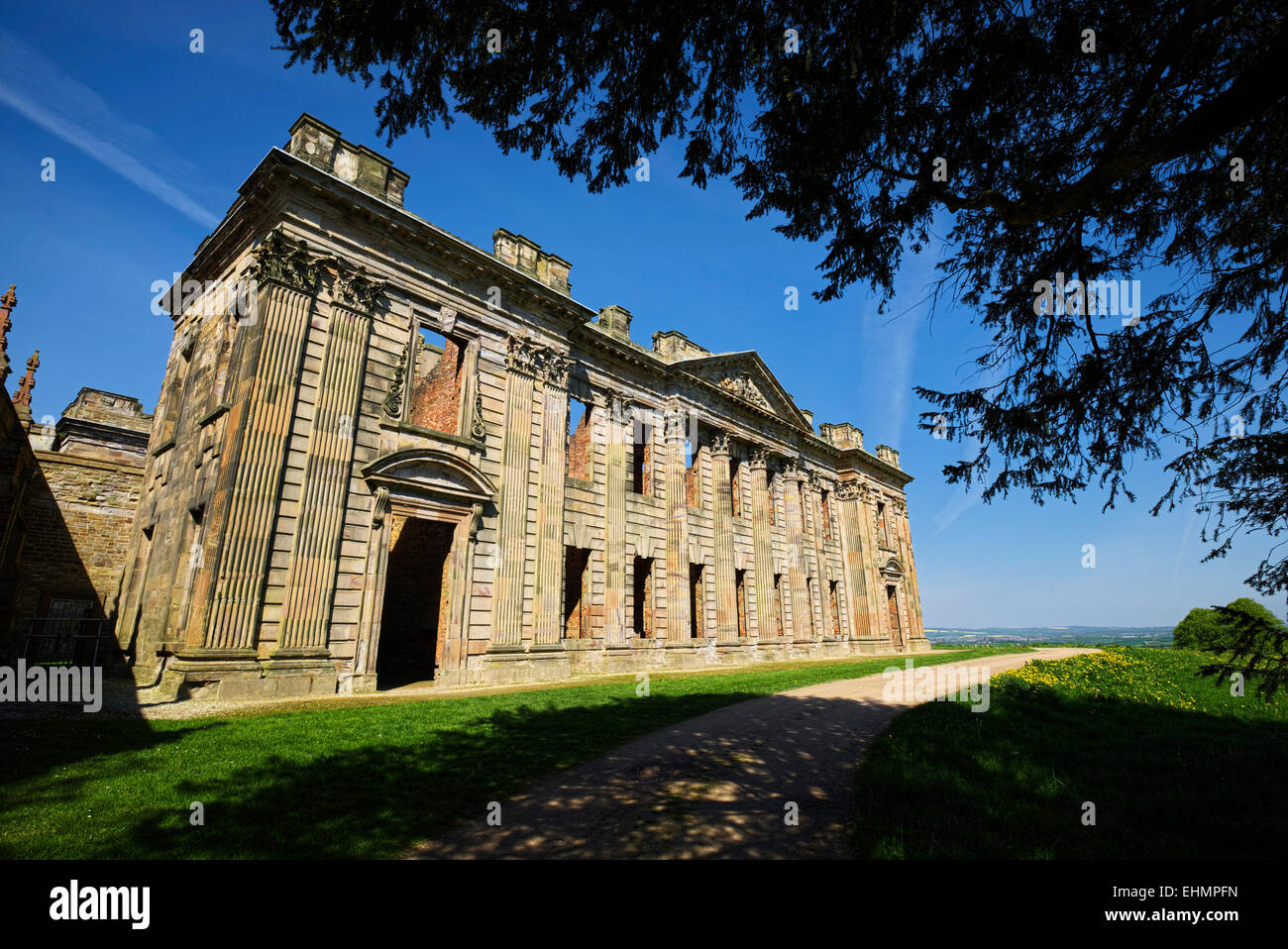 Sutton Hall a ruined stately home near Chesterfield Derbyshire England ...