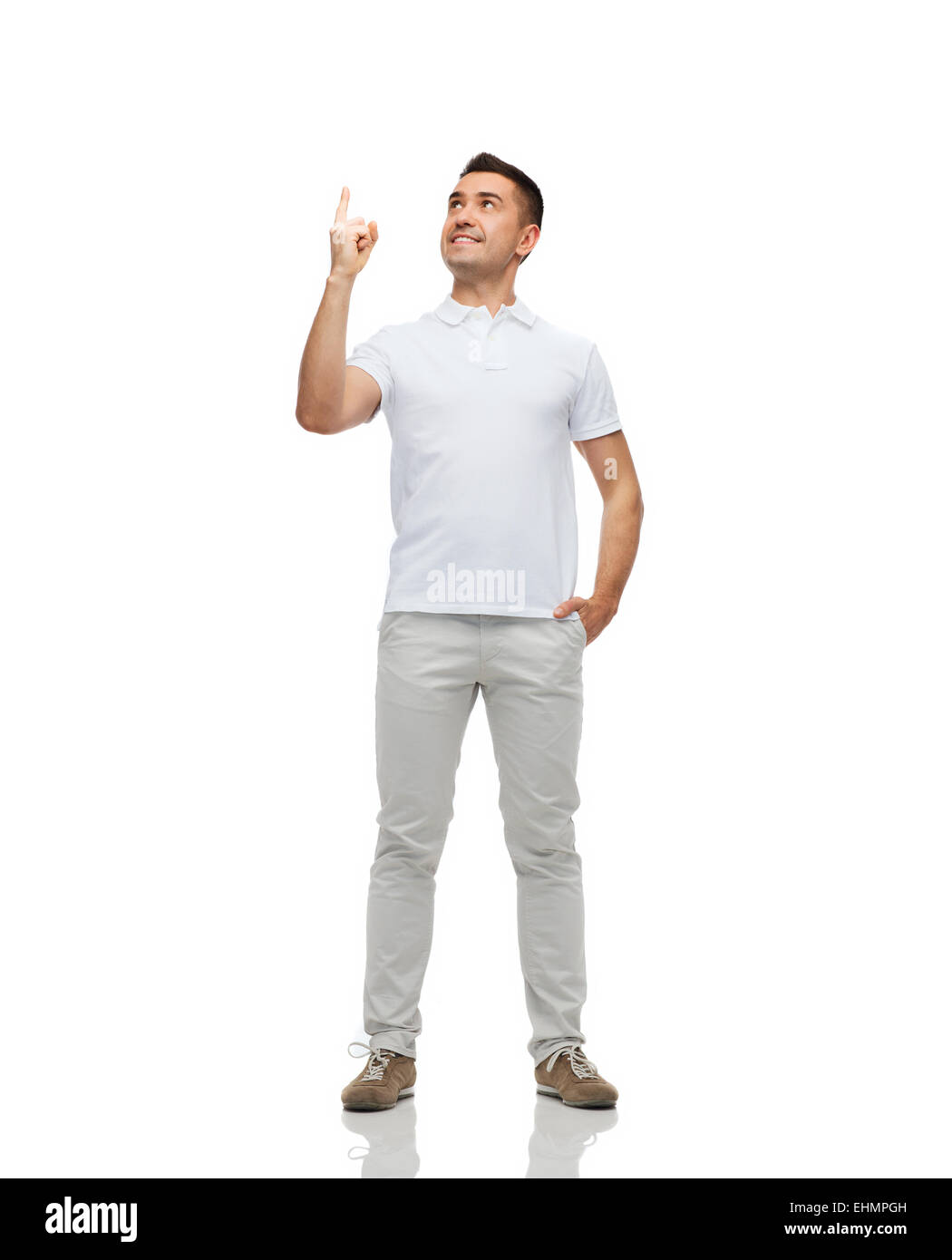 Happy businessman pointing finger Cut Out Stock Images & Pictures - Alamy