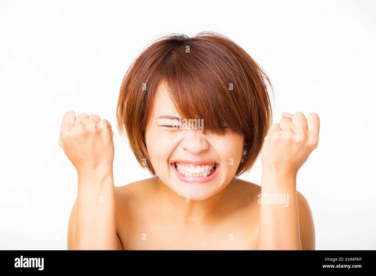 Closeup angry young woman and yelling screaming Stock Photo - Alamy