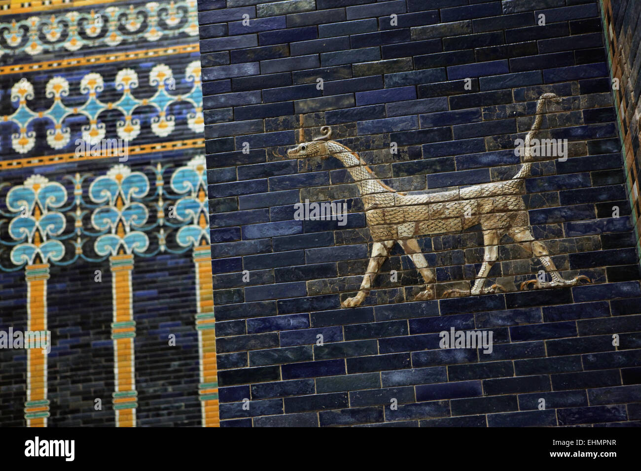 Dragon. Glazed tiles from the Ishtar Gate of Babylon, about 575 BC ...
