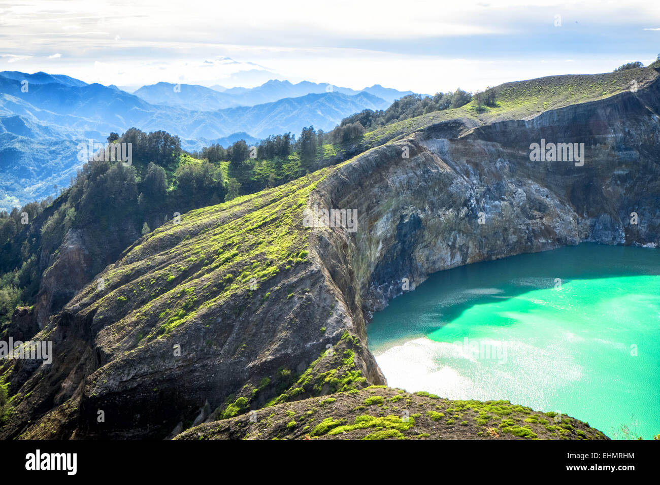Coloured lake at Kelimutu, Flores, Indonesia Stock Photo - Alamy