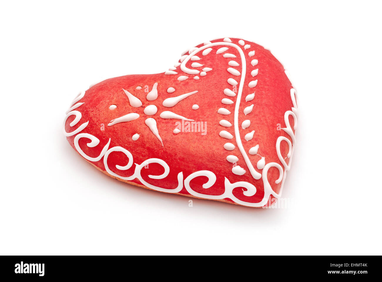 gingerbread heart on white background Stock Photo - Alamy