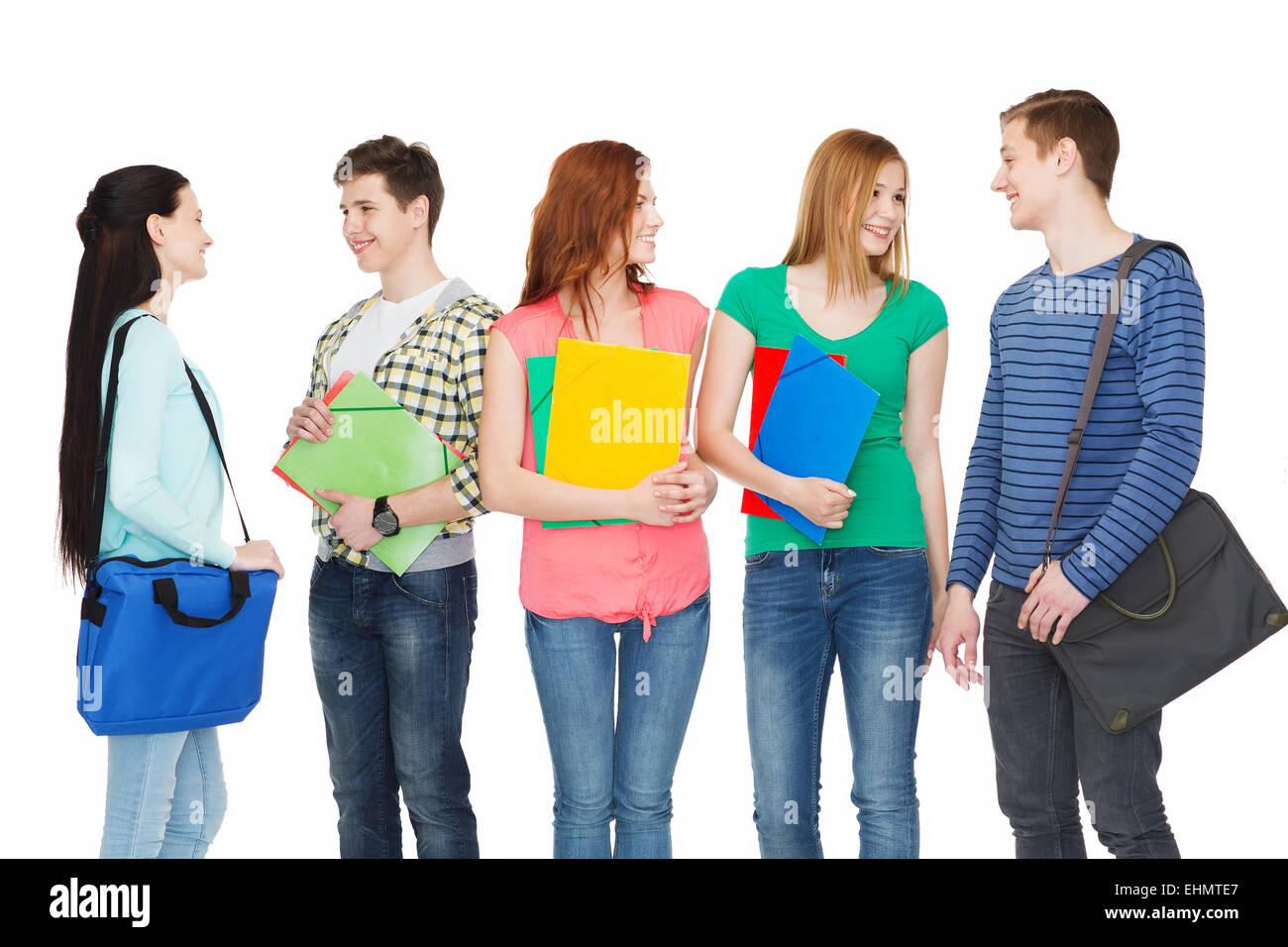 group of smiling students standing Stock Photo - Alamy