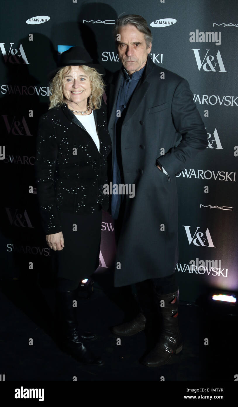 London, UK. 14th March, 2015. Sinead Cusack and Jeremy Irons at the ...