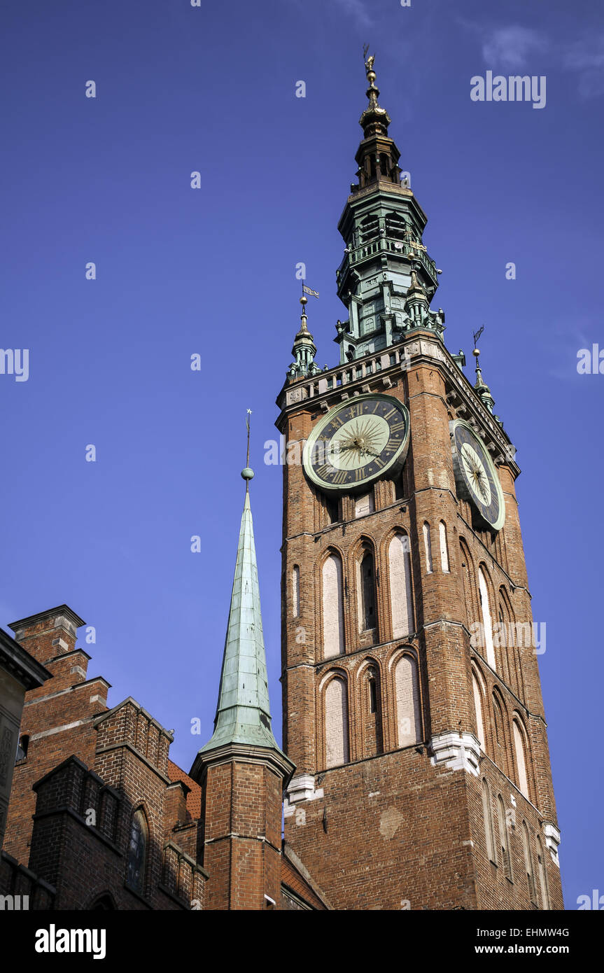 Medieval clock tower Stock Photo - Alamy