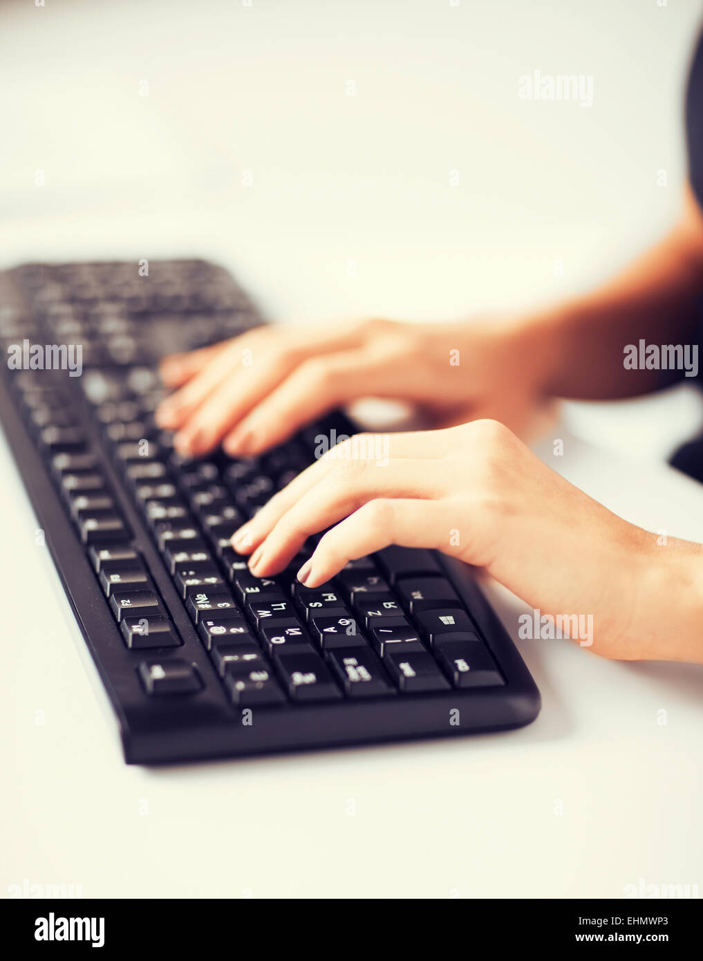 woman hands typing on keyboard Stock Photo - Alamy