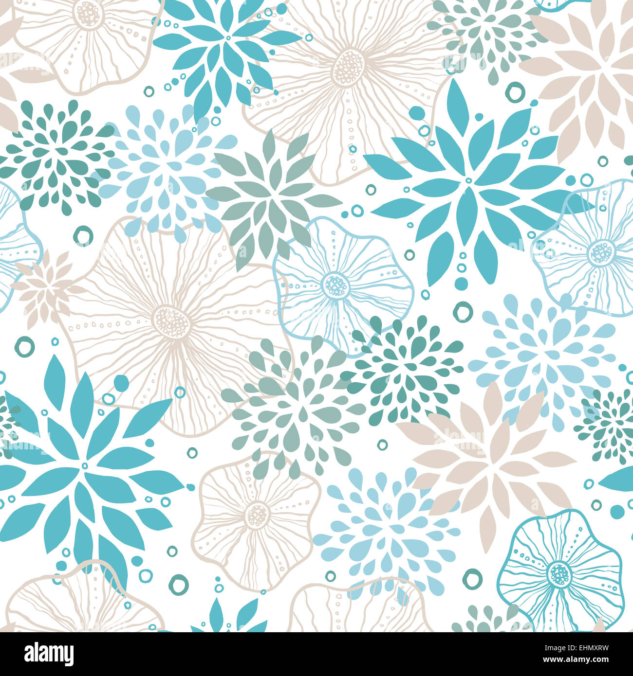 Blue and gray plants seamless pattern background Stock Photo - Alamy