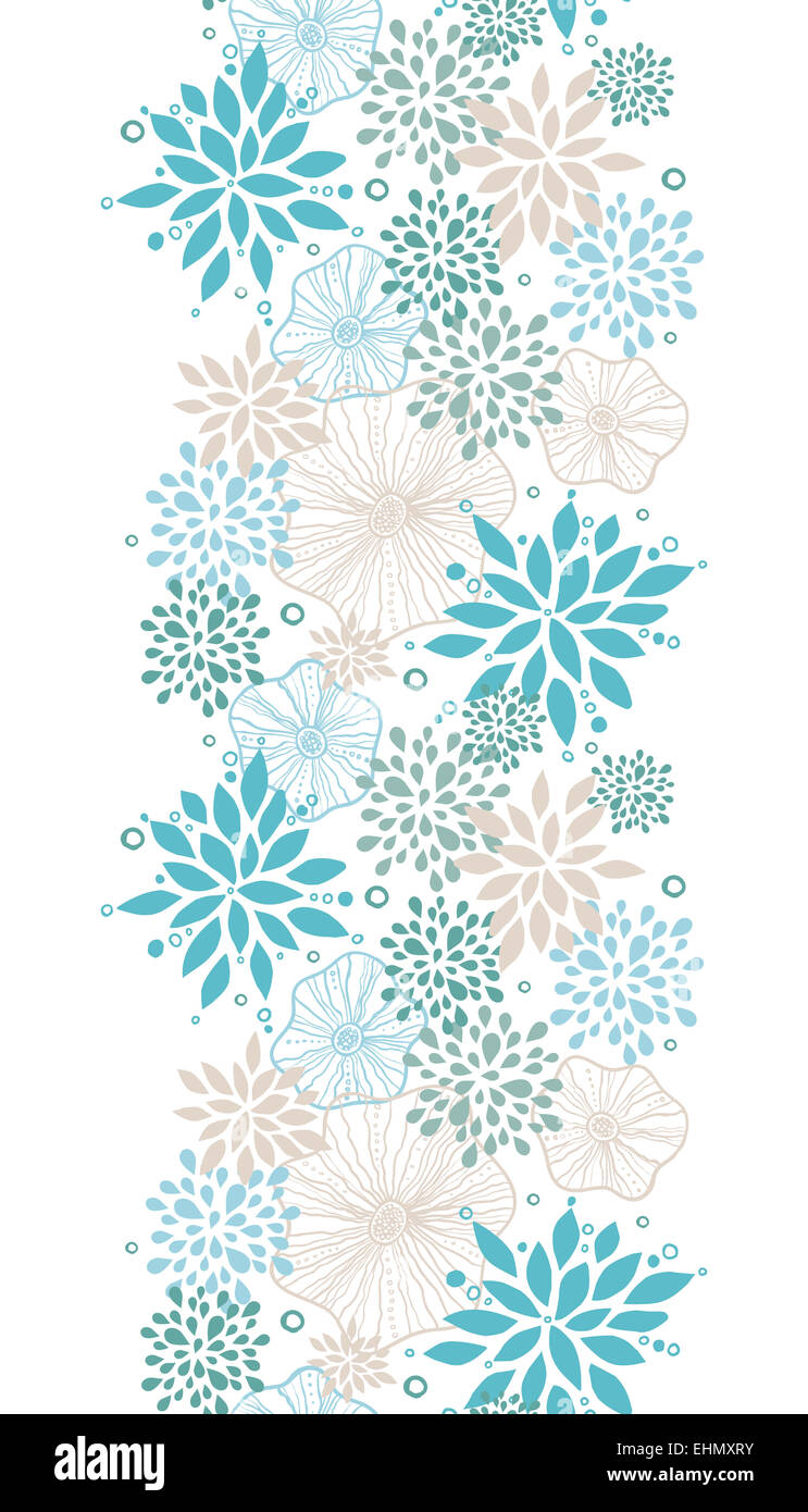 Blue and gray plants vertical seamless pattern background Stock Photo ...
