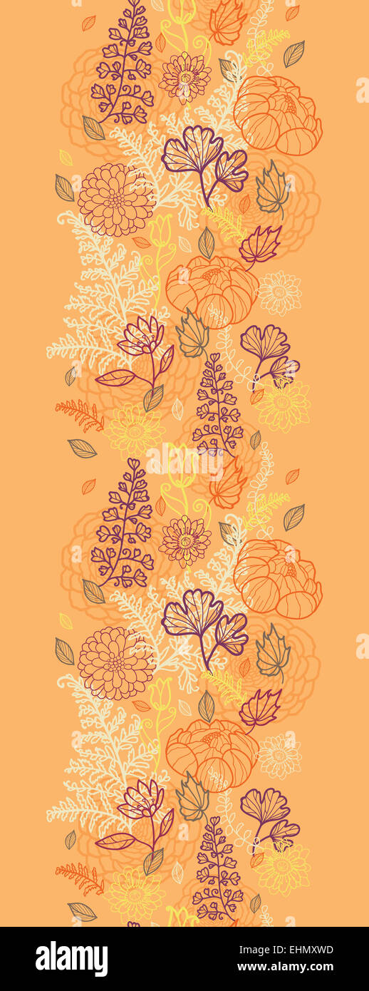 Desert flowers and leaves vertical seamless pattern border Stock Photo - Alamy