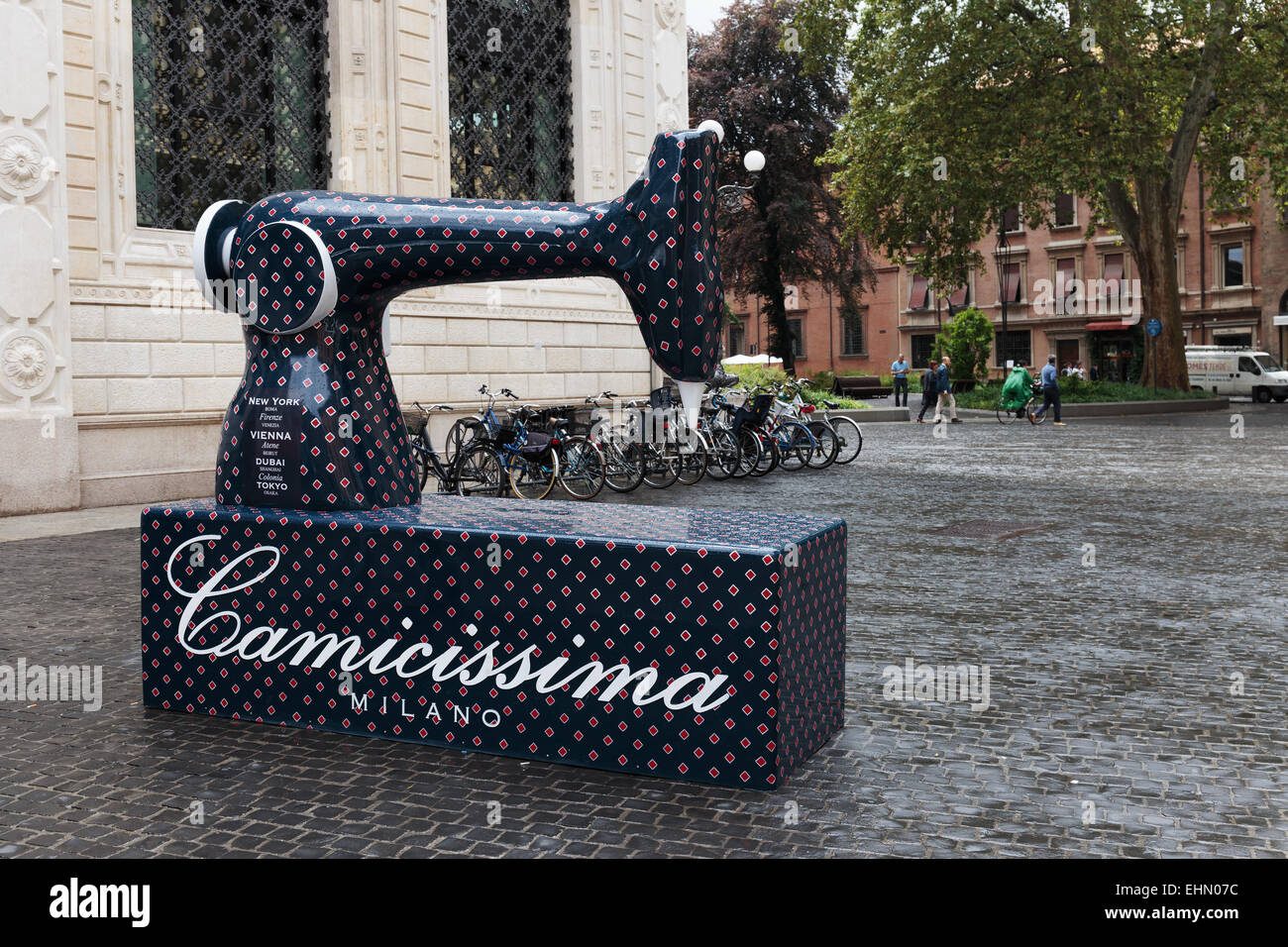 BOLOGNA, ITALY - 25 JUNE, 2014: Layout of the sewing machine in the ...