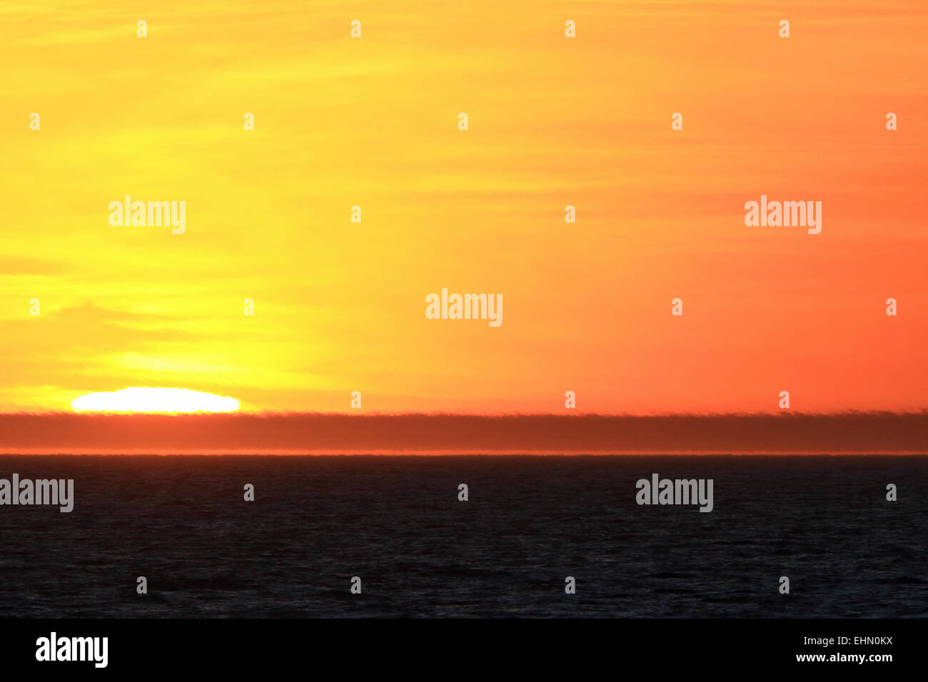Sunset sky with sun colorful orange yellow sky landscape Stock Photo ...