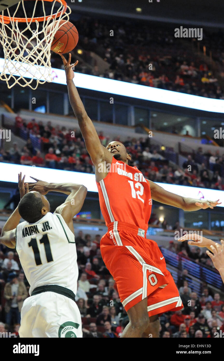 March 13, 2015: Ohio State Buckeyes forward Sam Thompson (12) puts up a ...