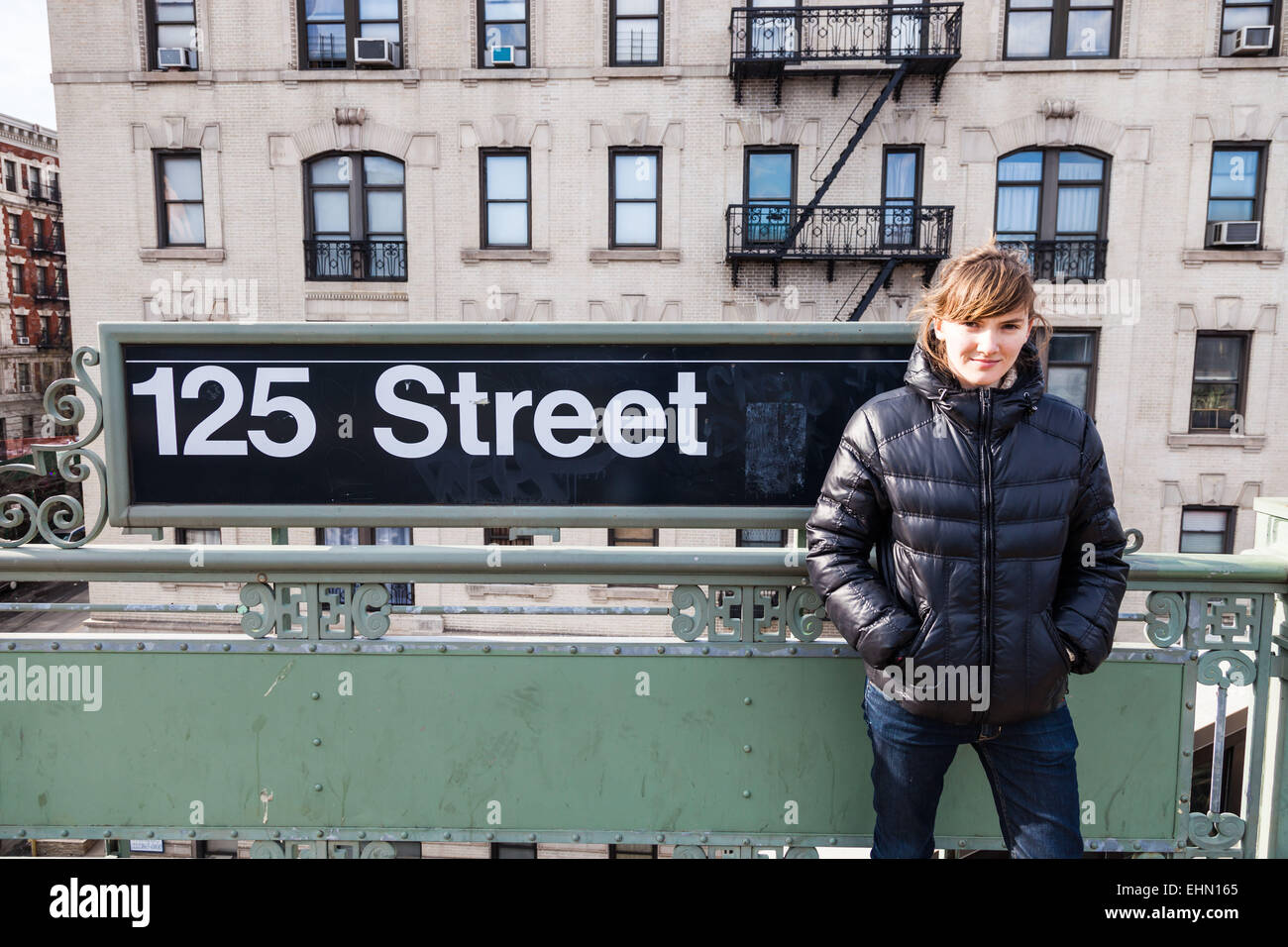 Young woman on a street in New York City, USA Stock Photo - Alamy